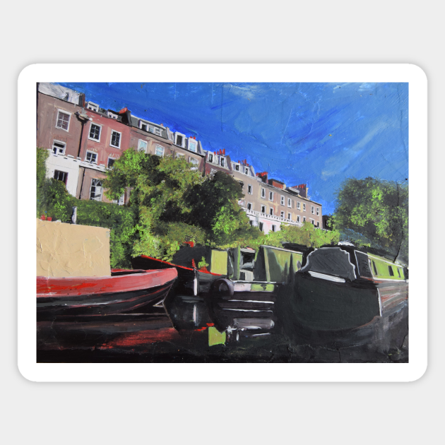 London Canal Boats London Sticker Teepublic